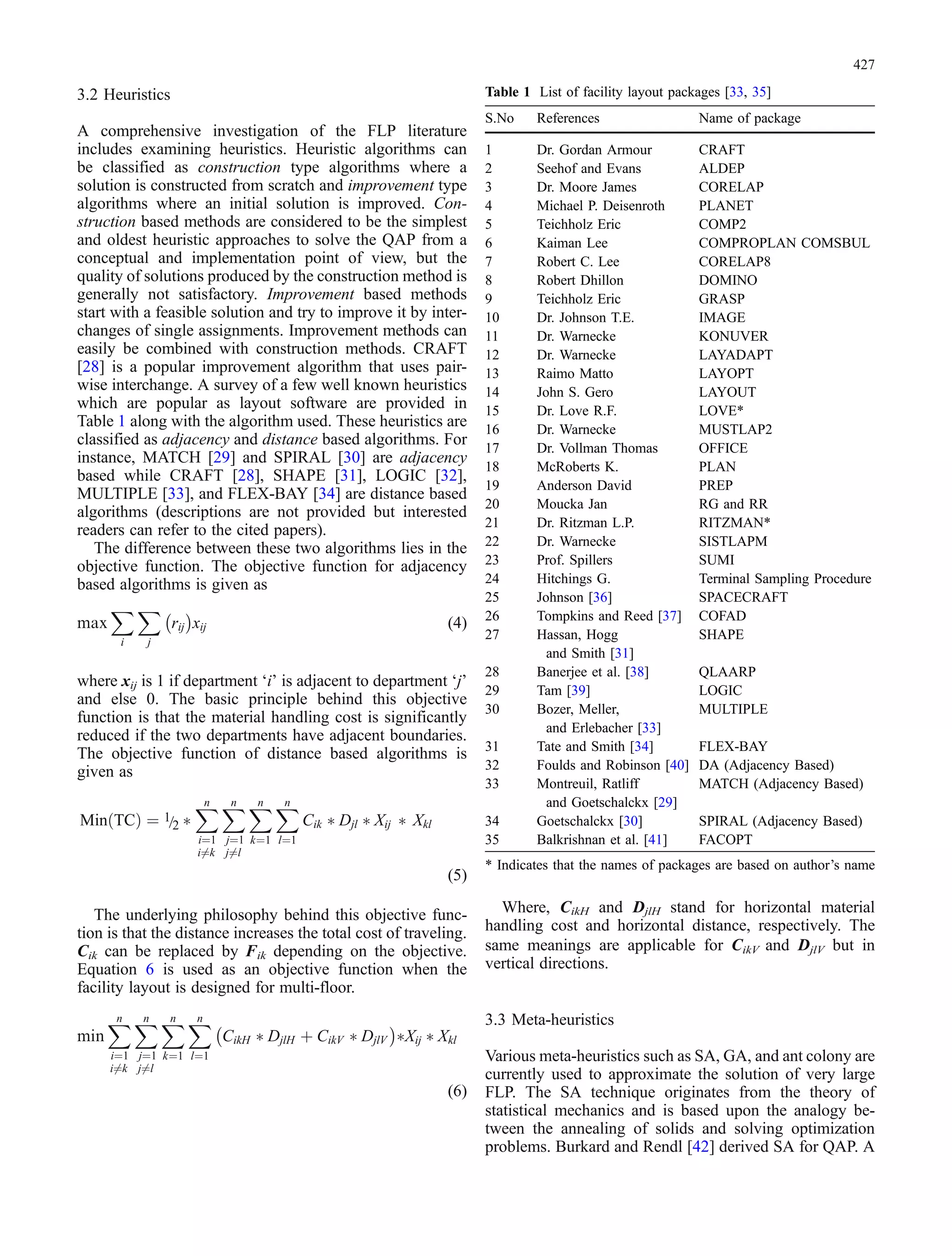 2 A Review Of Different Approaches To The Facility Layout Problems Pdf Computer Software And