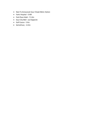 GAUR CITY CENTER RETAIL SHOPS IN NOIDA EXTENSION | DOCX