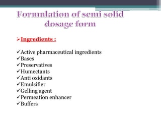 semisolid dosage form-2 | PPTX