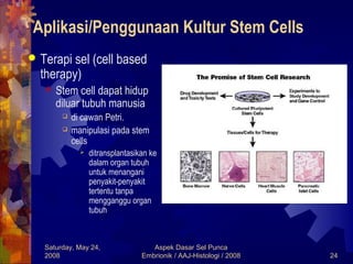 2 aspek dasar sel punca | PPT