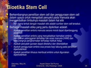 2 aspek dasar sel punca | PPT