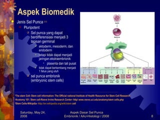 2 aspek dasar sel punca | PPT