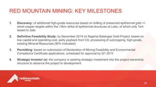 Red Mountain Mining (ASX:RMX) Investor Presentation August 2014 | PDF | Commodities | Economy