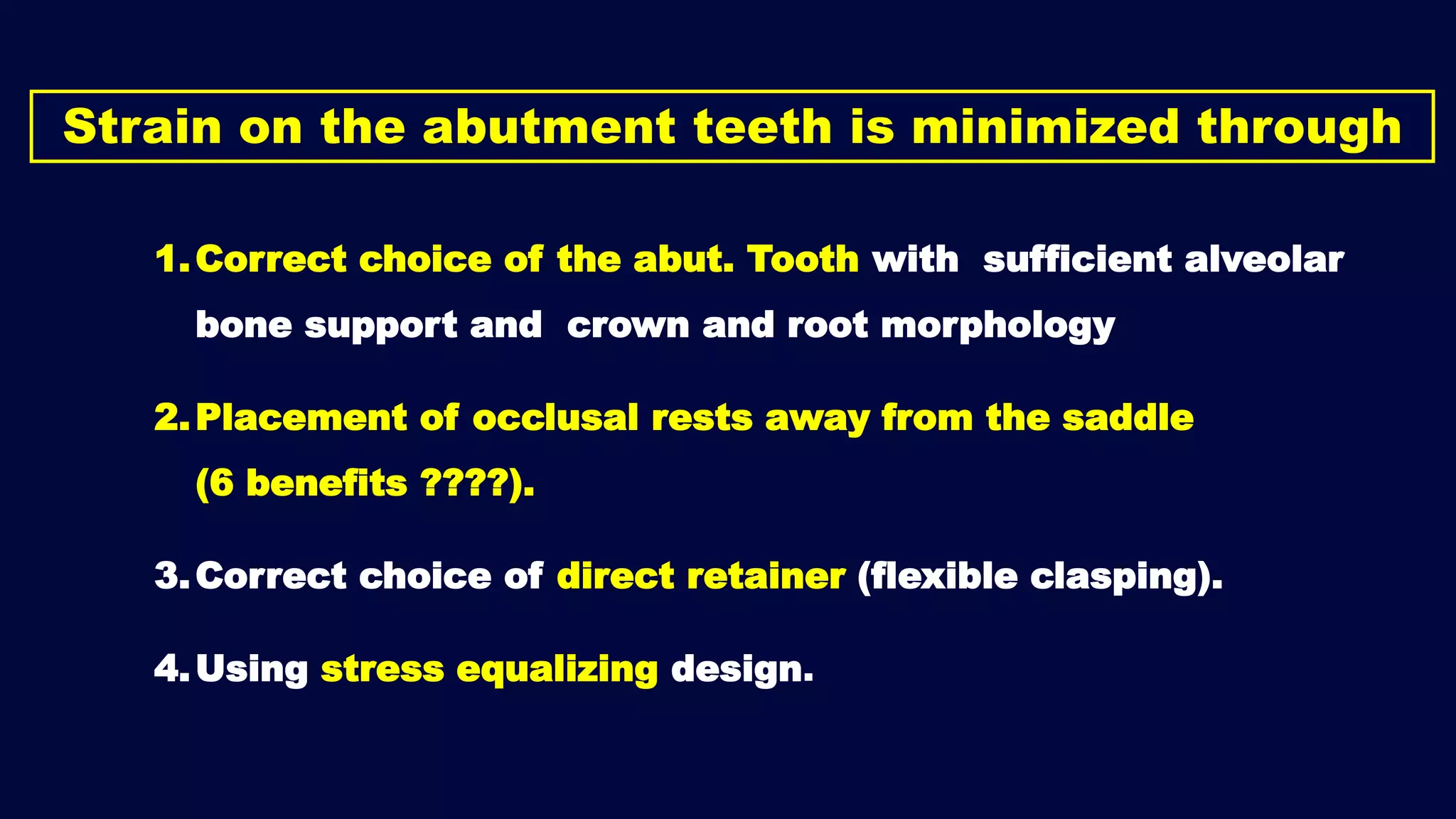 2- b. Basic principles for designing Kennedy class II, III and IV ...