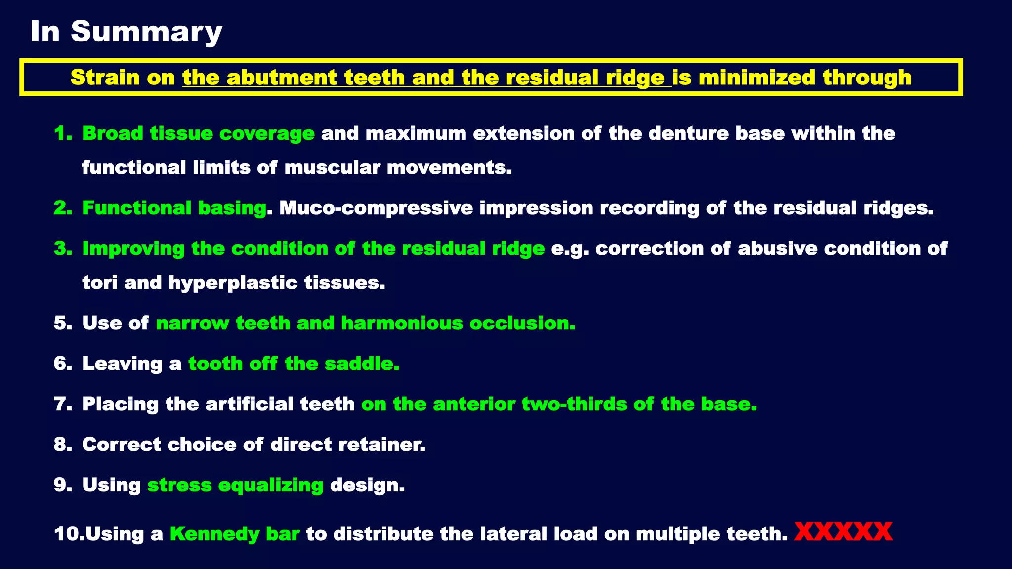 2- b. Basic principles for designing Kennedy class II, III and IV ...