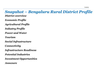 Bengaluru Rural District Profile | PPTX