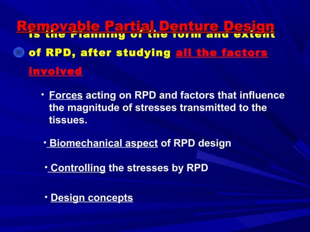 3- Basic principles for designing the removable partial denture | PPT