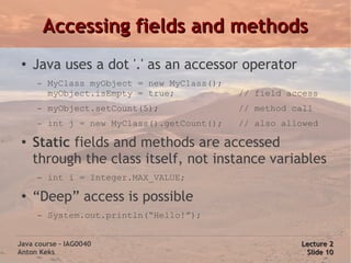 Java Course 2: Basics | PPT