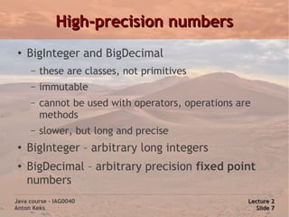 Java Course 2: Basics | PDF