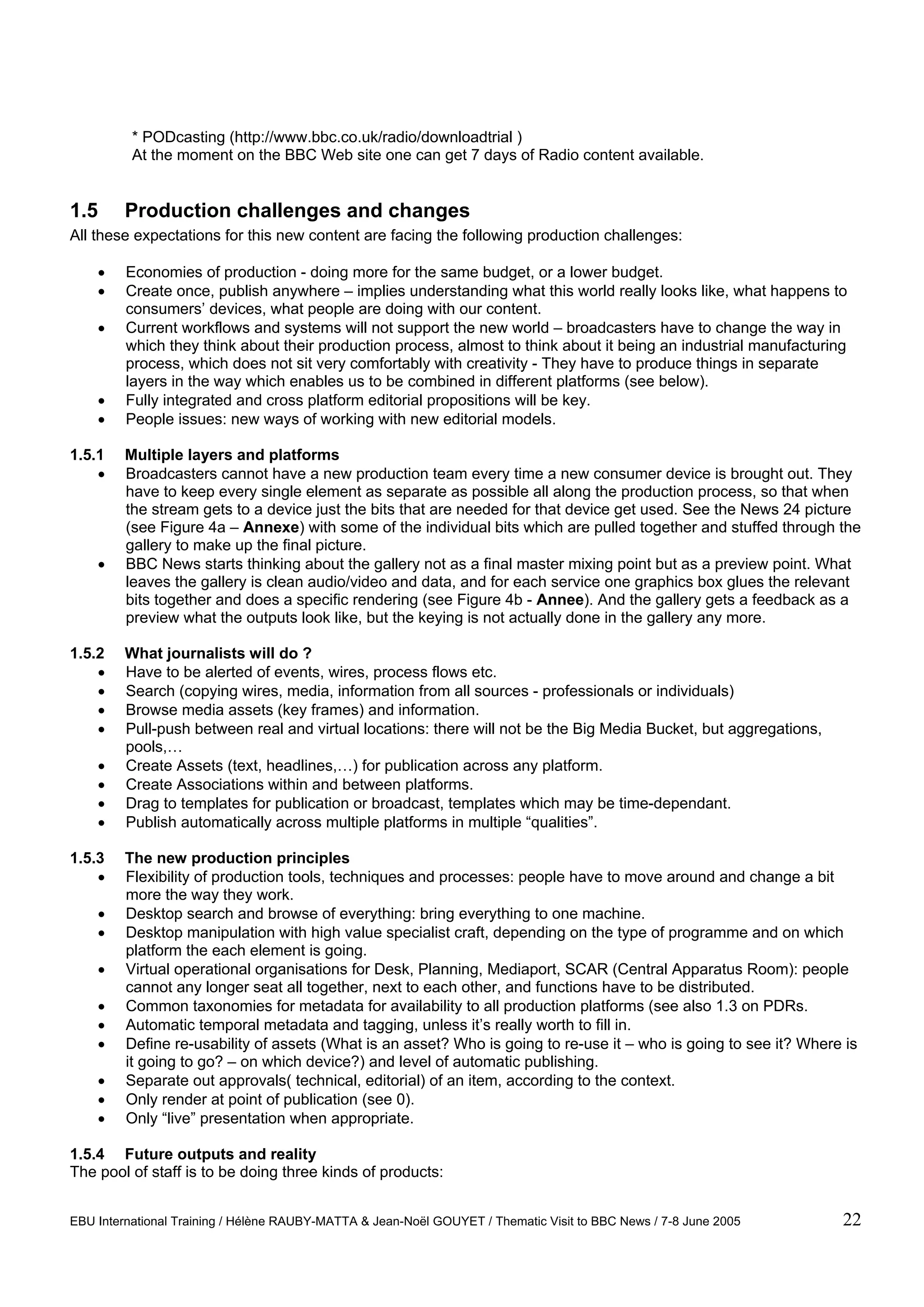 2005 EBU Training BBC News platform | PDF