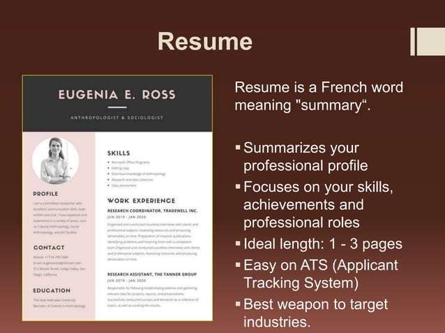 Biodata, Resume and Curriculum Vitae | PPTX