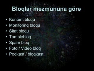 Bloqlar və reklam | PPT