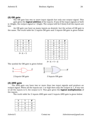 2nd PUC computer science chapter 2 boolean algebra 1 | PDF