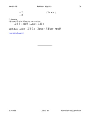2nd PUC computer science chapter 2 boolean algebra | PDF