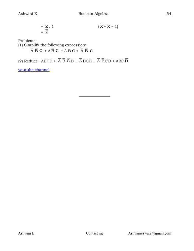 2nd Puc Computer Science Chapter 2 Boolean Algebra Pdf Programming