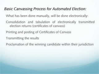 Canvassing and Proclamation | PPT