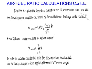Carburetor air-fuel ratio calculations | PPTX