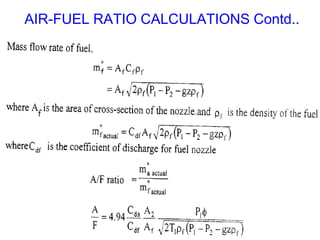Carburetor air-fuel ratio calculations | PPTX