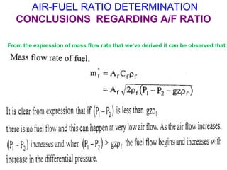 Carburetor air-fuel ratio calculations | PPTX