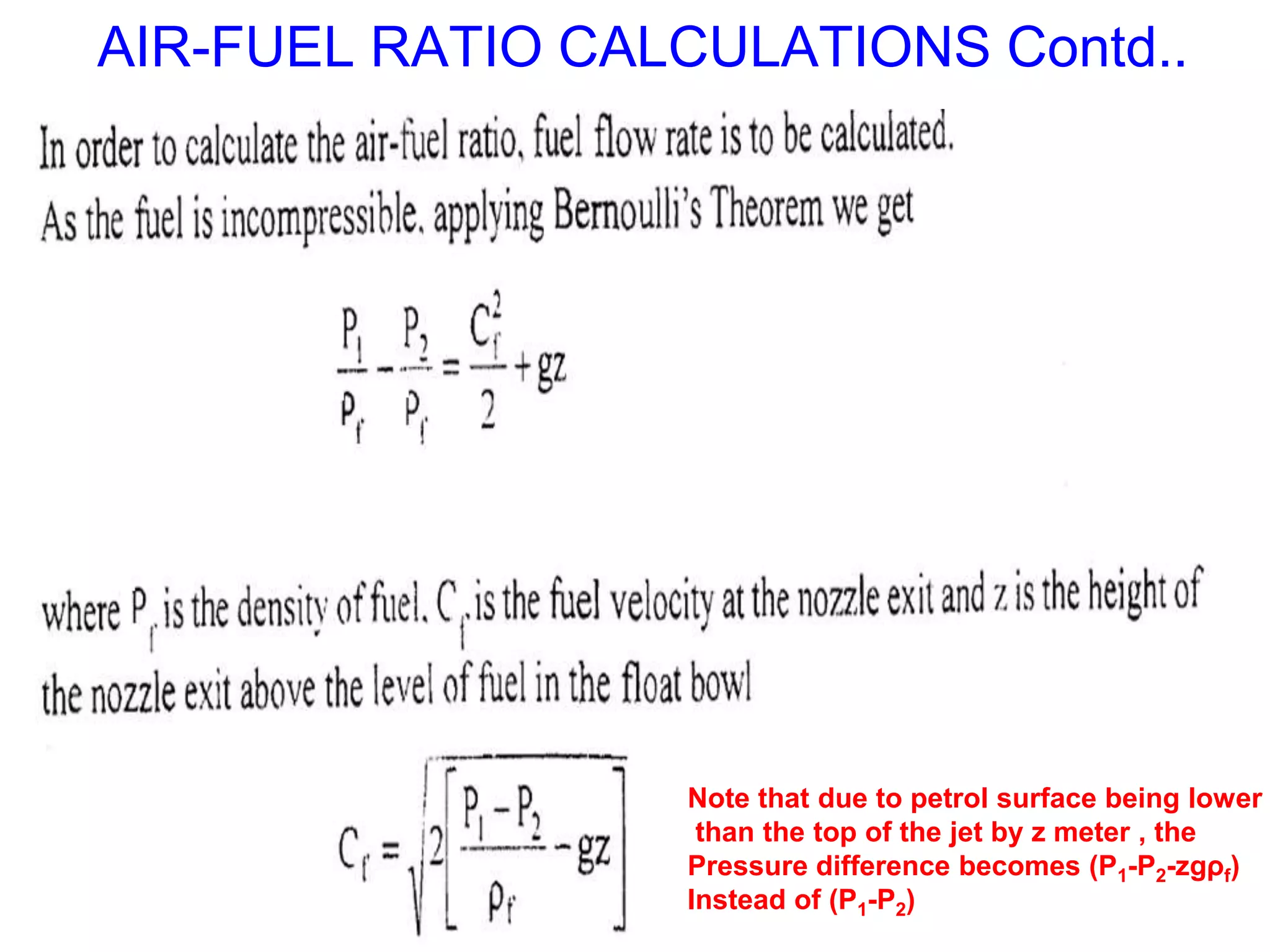 Carburetor air-fuel ratio calculations | PPT