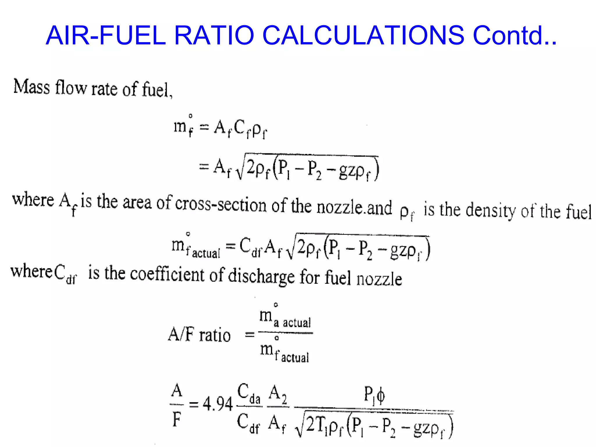 Carburetor air-fuel ratio calculations | PPT