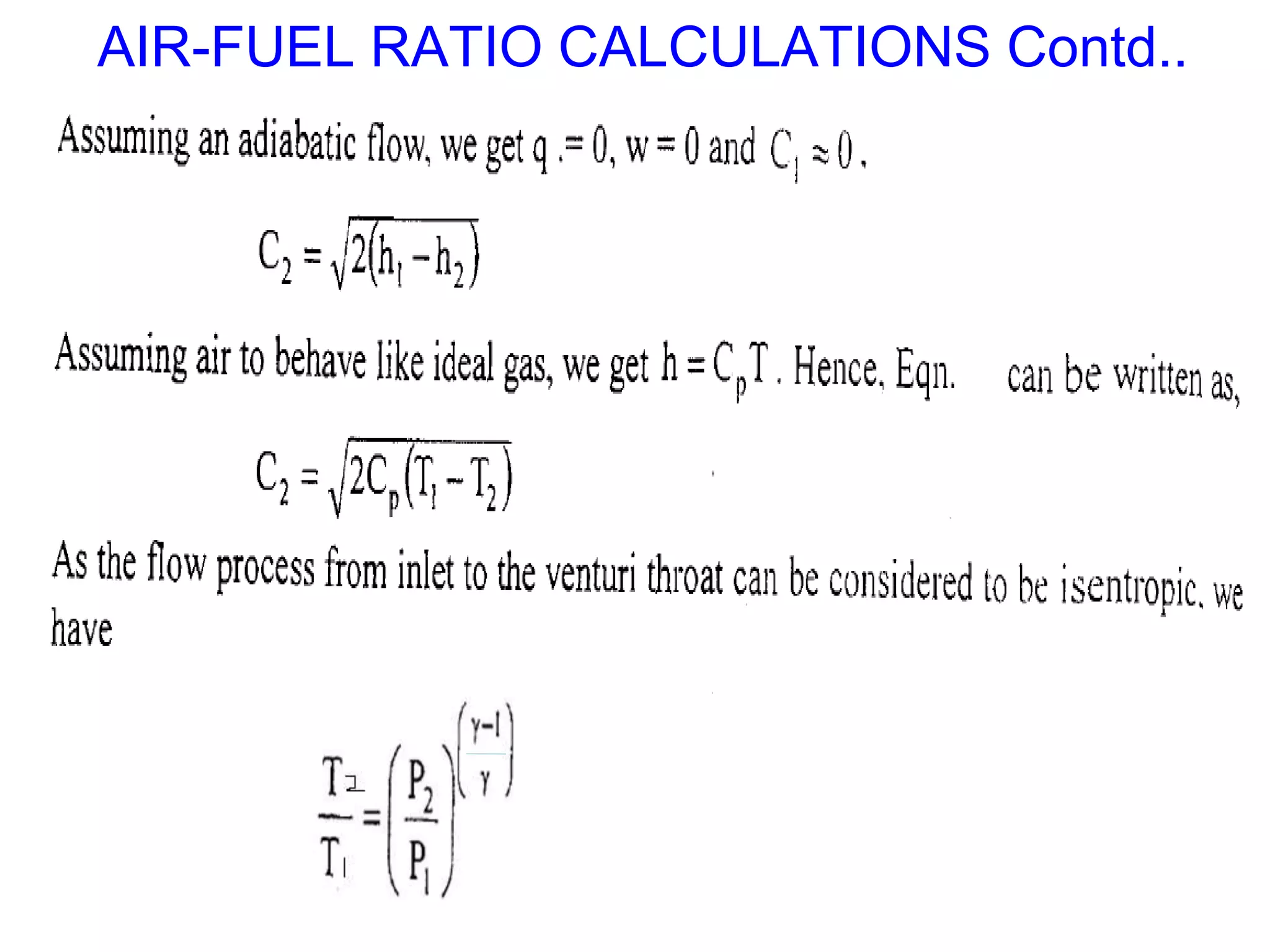 Carburetor air-fuel ratio calculations | PPT