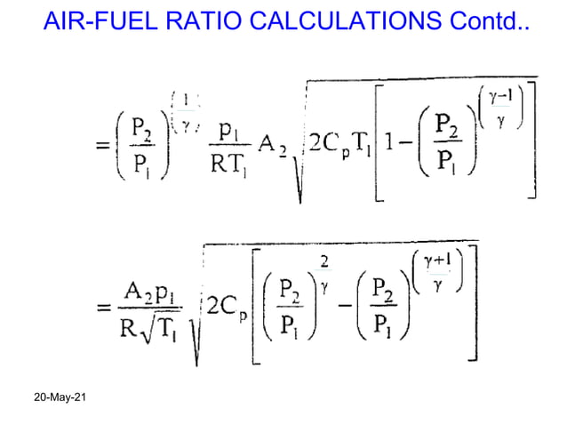 Carburetor air-fuel ratio calculations | PPT | Physics | Science