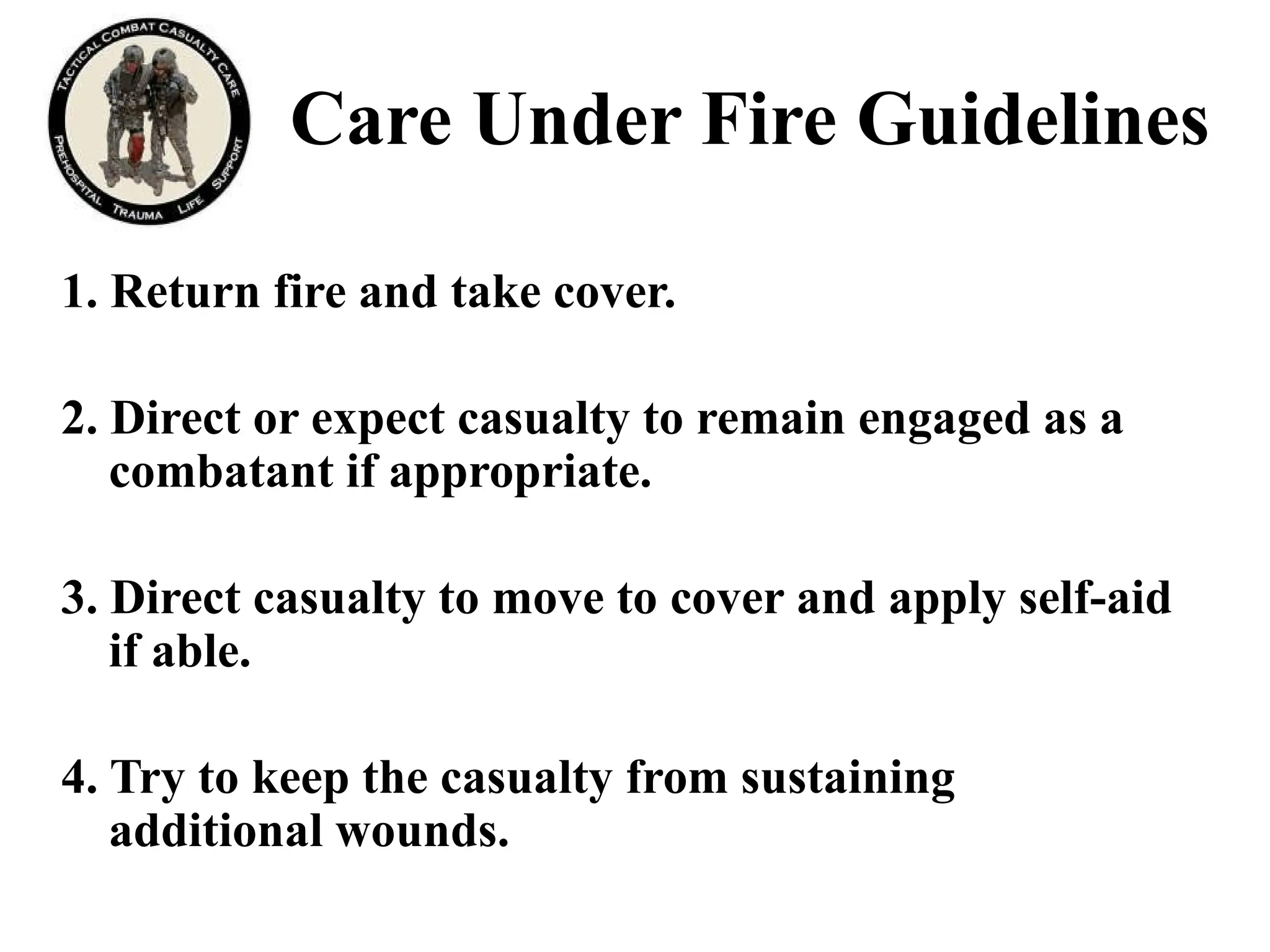 CARE UNDERFIRE FOR ARMY MEDICAL PERSONNEL | PPTX
