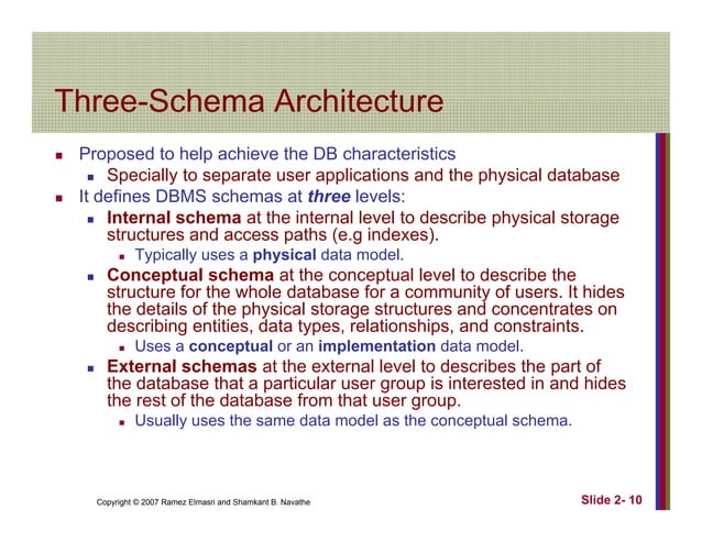 Database System Concepts and Architecture | PPT