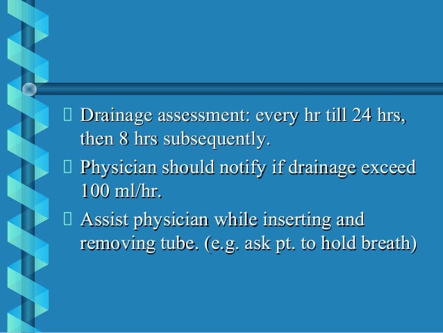 Normal Chest Tube Drainage