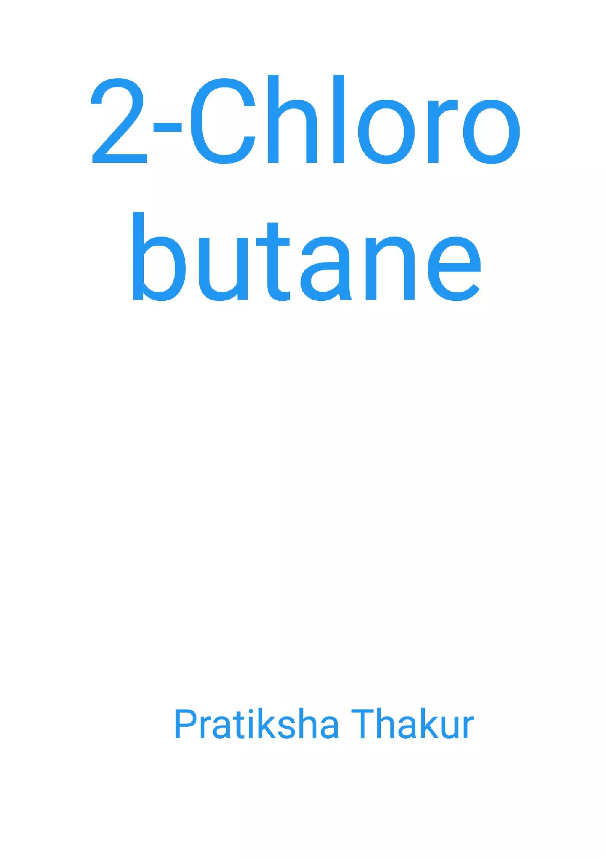 2-Chloro butane | PDF