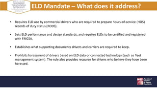 2016 STS - Chris Nelson: The ABC’s of the Looming ELD Mandate | PPT