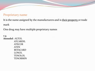 2 Classification And Nomenclature Of Drugs | PPTX