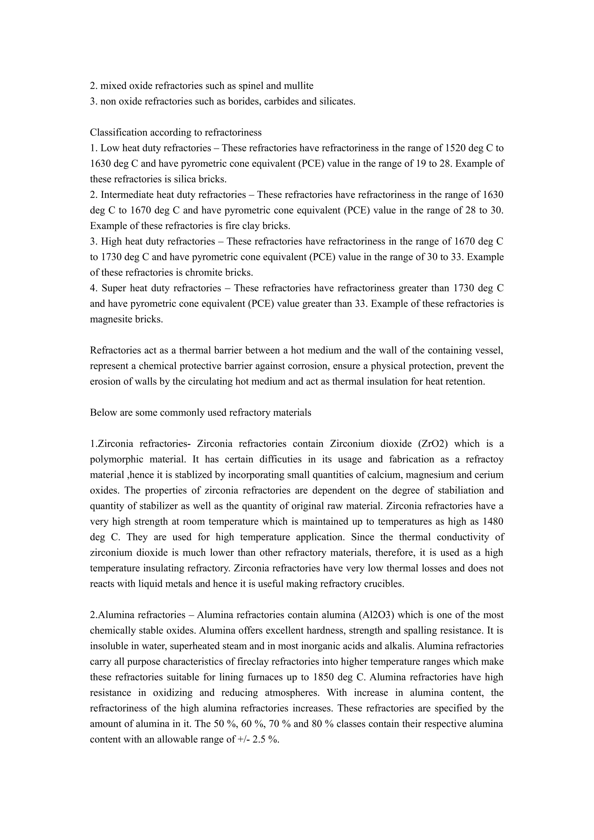 classification of refractories and commonly used refractory bricks | DOC