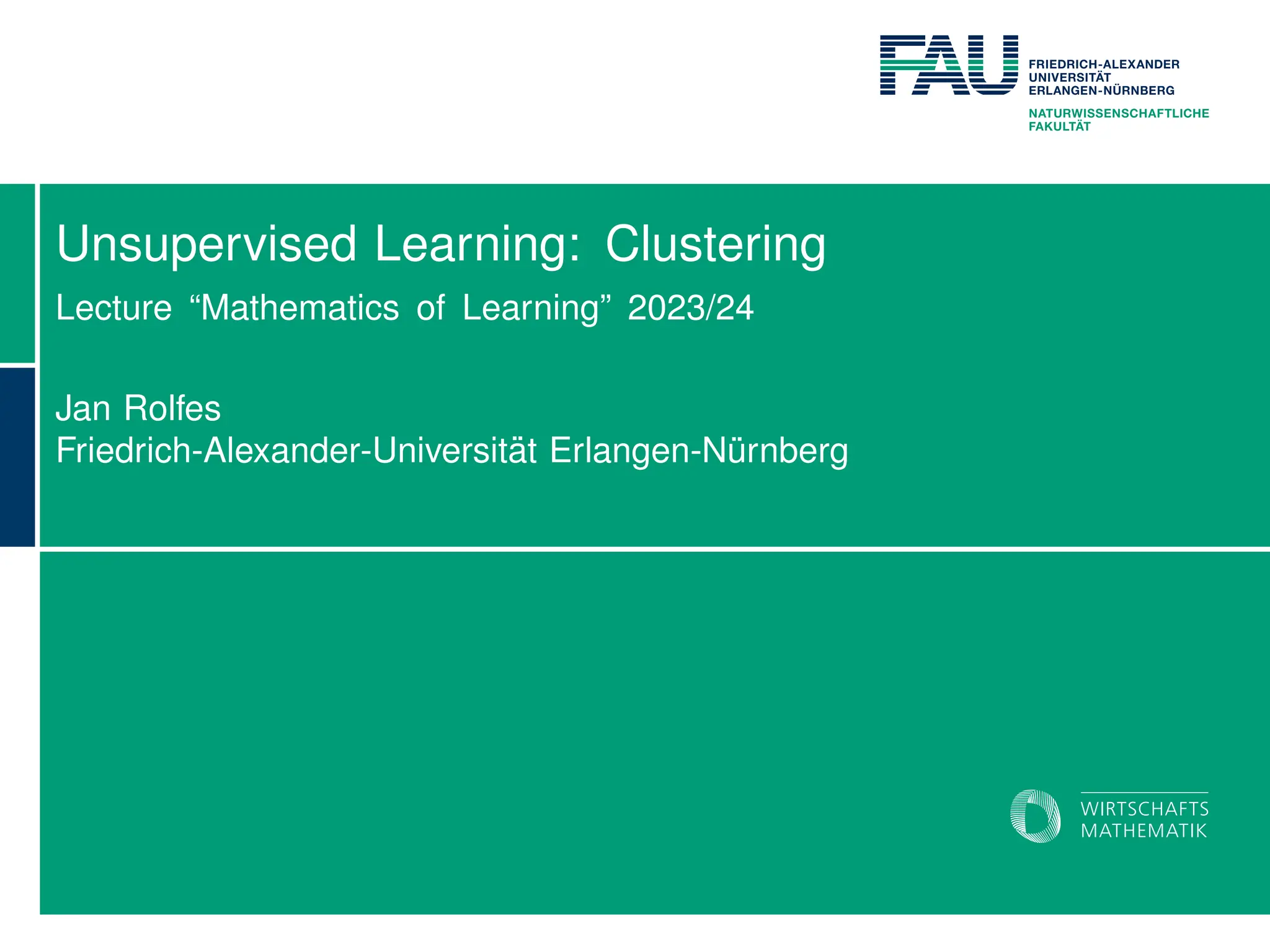 Unsupervised Learning Clustering - Mathematcis | PDF | Physics | Science