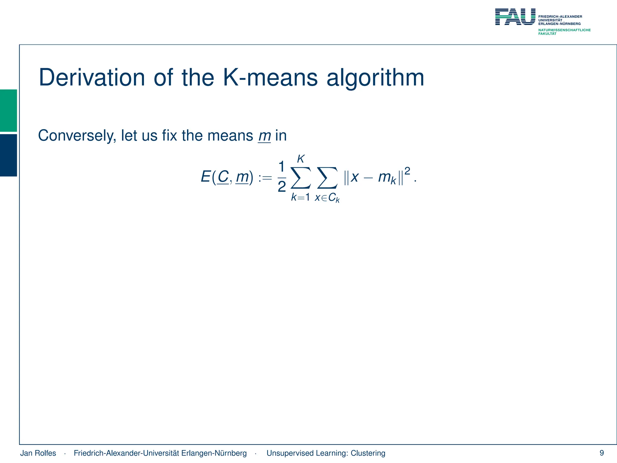 Unsupervised Learning Clustering Mathematcis Ppt