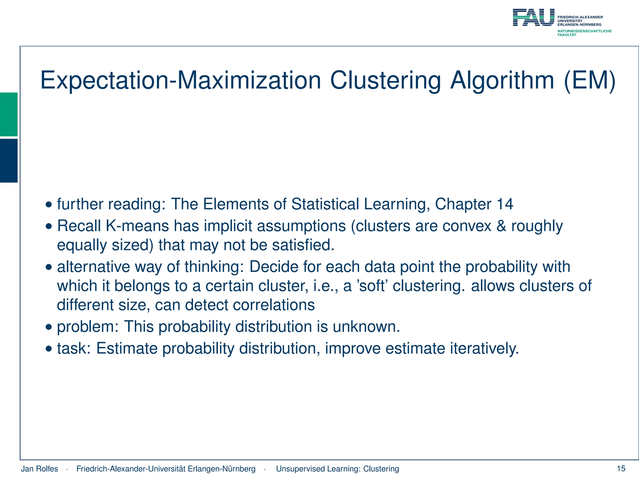 Unsupervised Learning Clustering Mathematcis Ppt