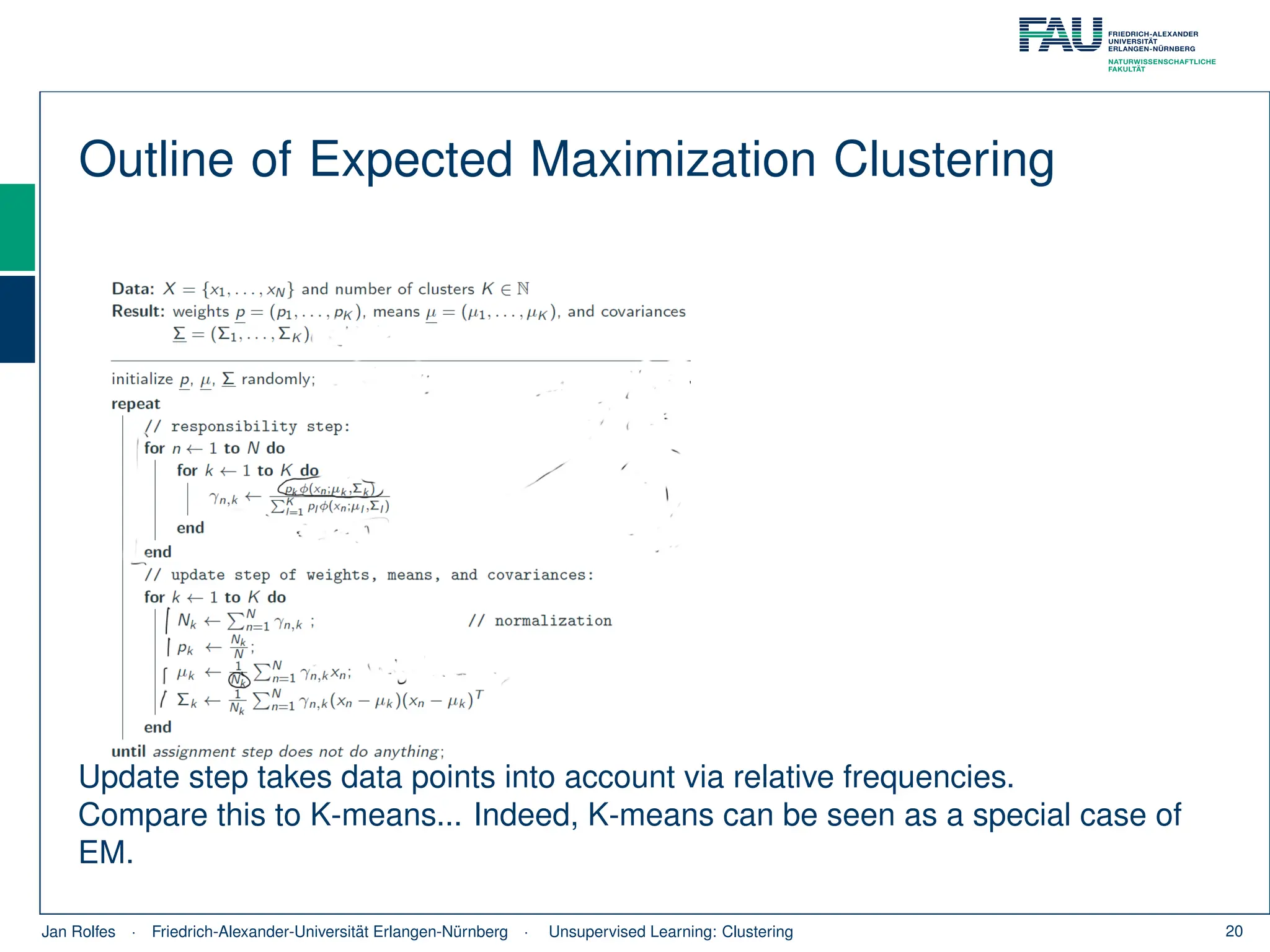 Unsupervised Learning Clustering Mathematcis Ppt