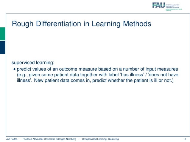 Unsupervised Learning Clustering Mathematcis Ppt