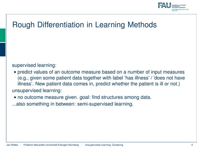 Unsupervised Learning Clustering Mathematcis Ppt