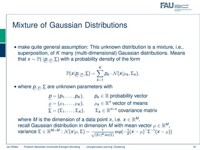 Unsupervised Learning Clustering - Mathematcis | PPT