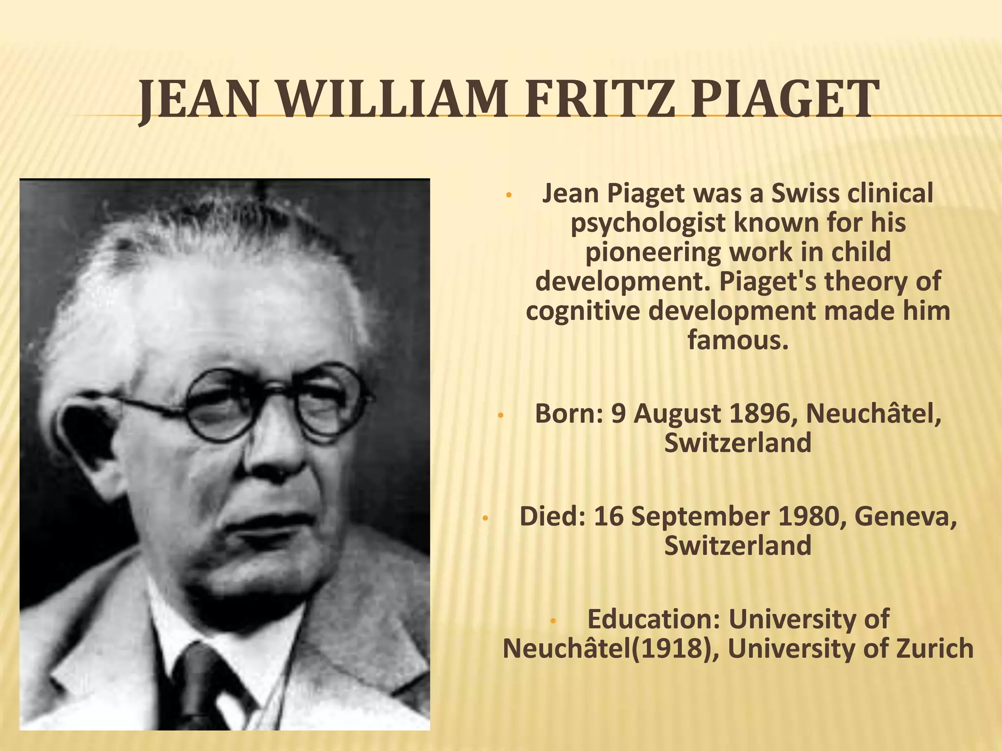 Cognitive Development Theory - Piaget | PPTX