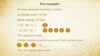 Coin Change : Greedy vs Dynamic Programming | PPTX | Programming ...