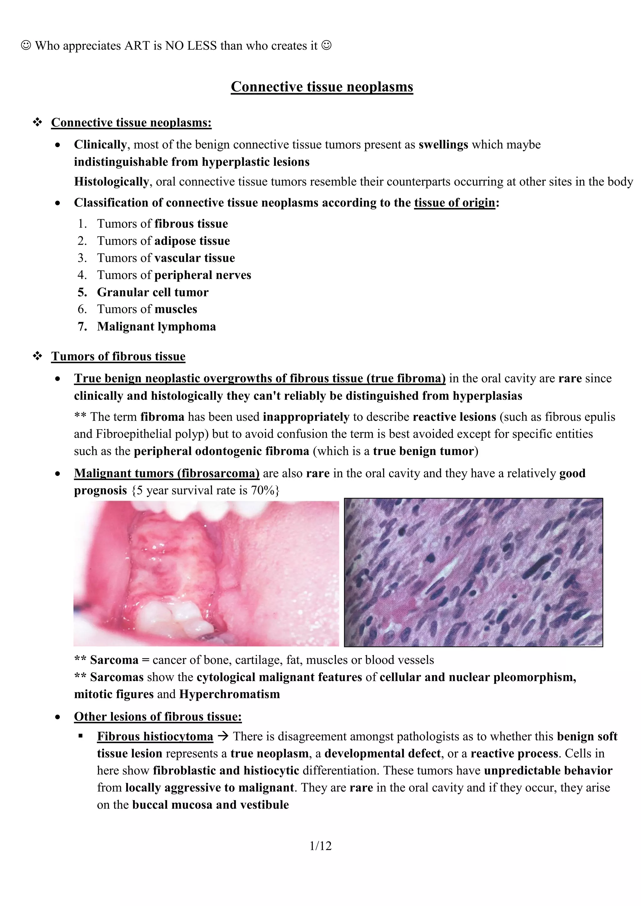 Malignant Tumor That Arises From Connective Tissue