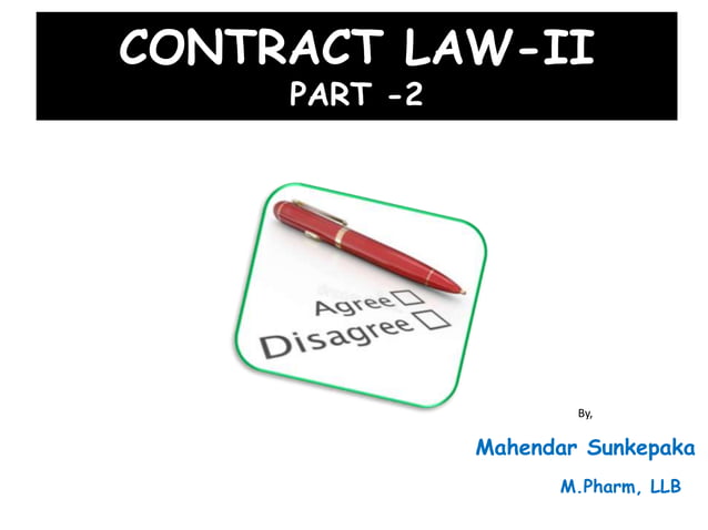 Contract law-II Part 2 | PPTX | Law