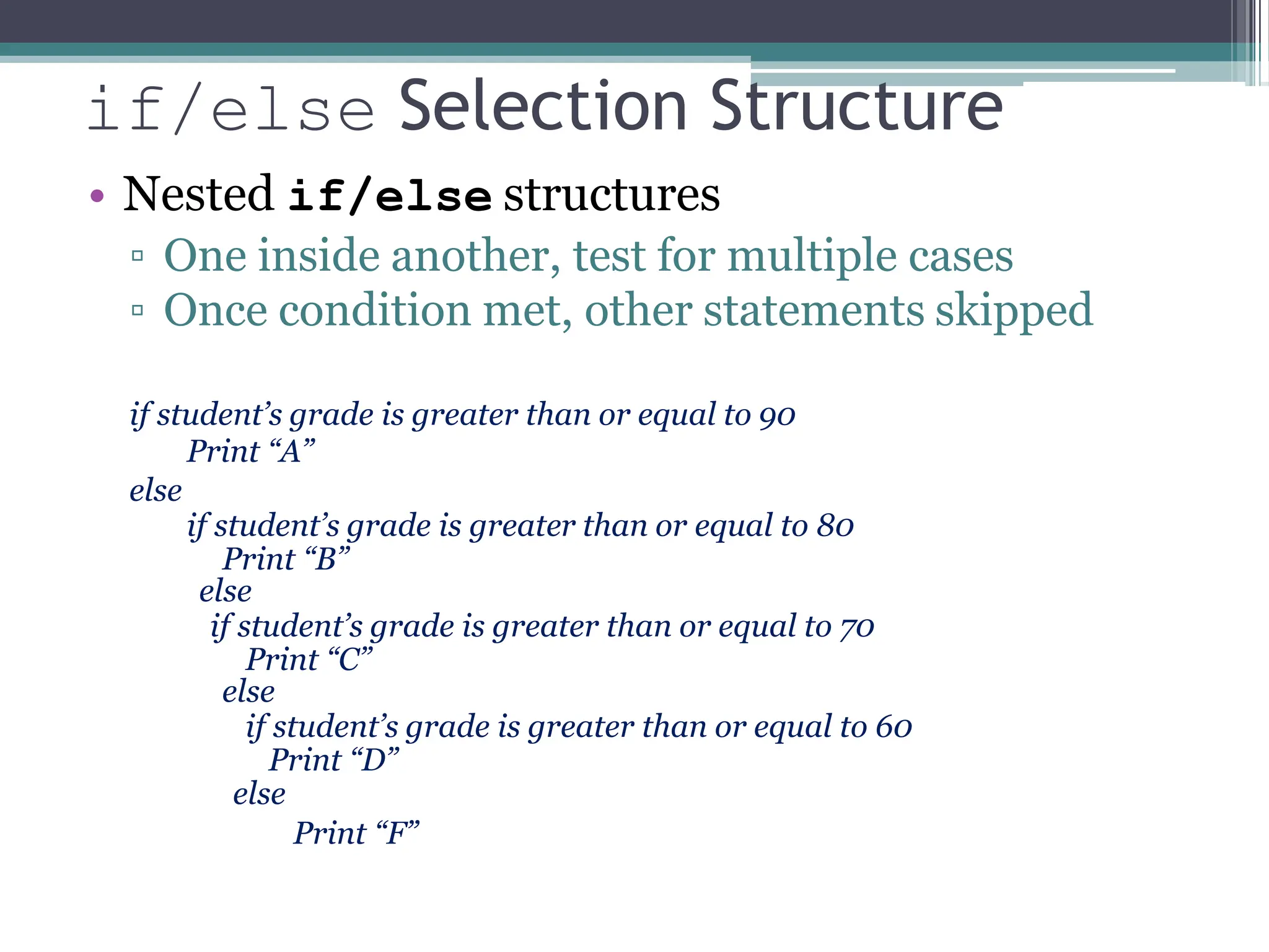 Control Structures Ifelse Switchcasepptx