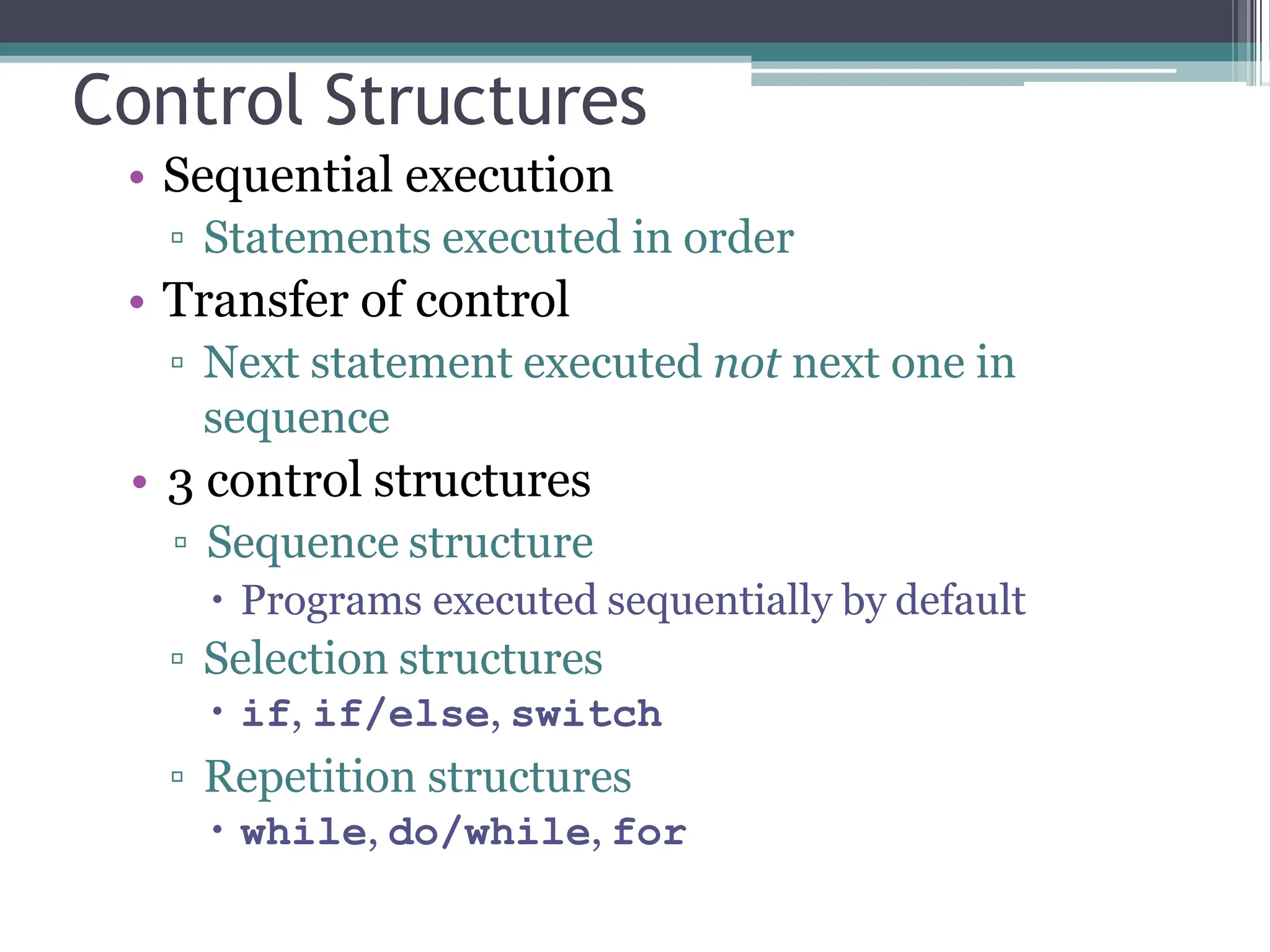 Control Structures If Else Switch Case Pptx