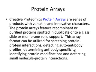 Creative proteomics-protein arrays list | PPT
