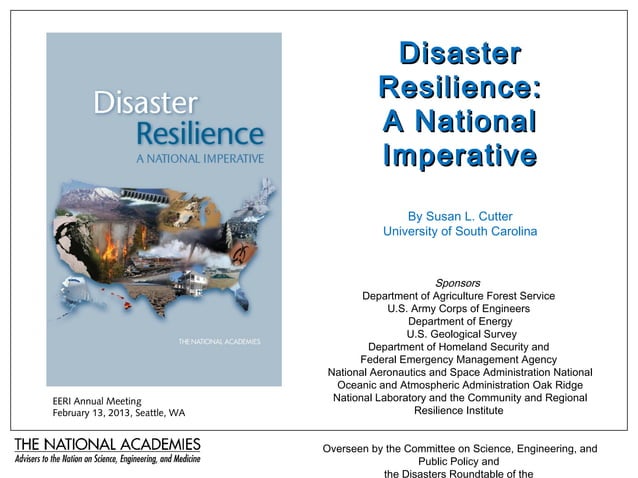 Disaster Resilience: A National Imperative - Susan Cutter | PPT