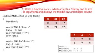 2 d array(part 2) || 2D ARRAY FUNCTION WRITING || GET 100% MARKS IN ...